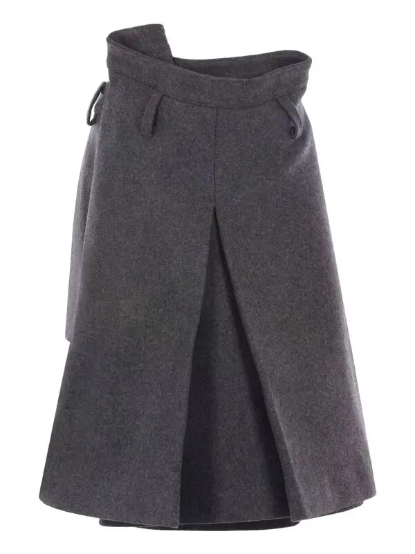 AUGUST BARRON Asymmetric Wool Skirt - Grey