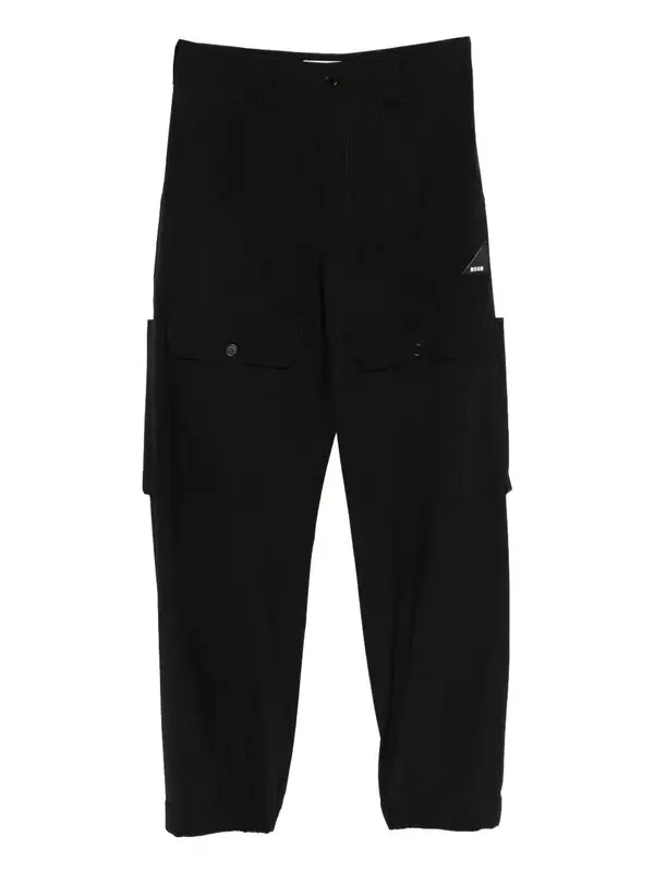 MSGM Logo-patch Pants - Black