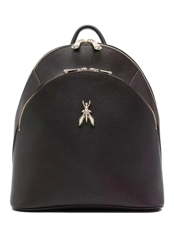 Patrizia Pepe Logo-appliqué Zip Backpack - Brown