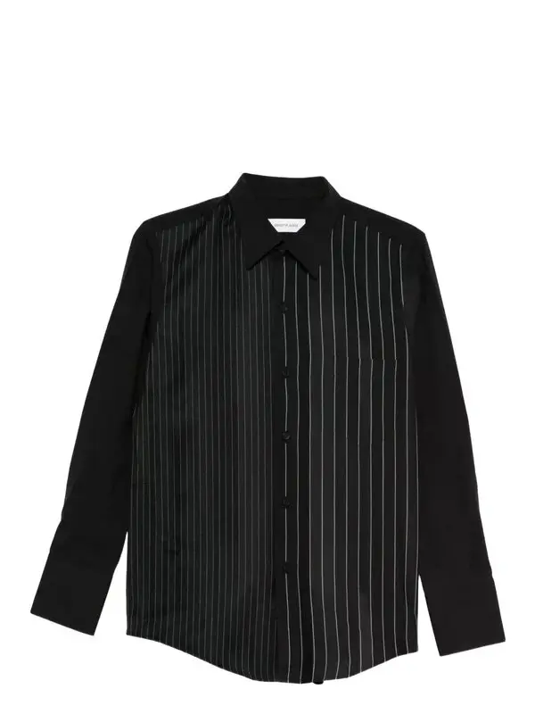ERNEST W. BAKER Pinstripe Patch-pocket Shirt - Black