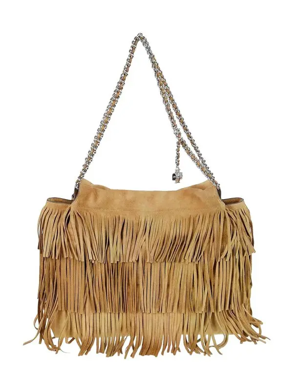 Tory Burch Fleming Fringed Tote Bag - Brown