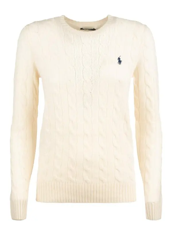 Ralph Lauren Wool And Cashmere Cable-knit Crewneck Sweater - White