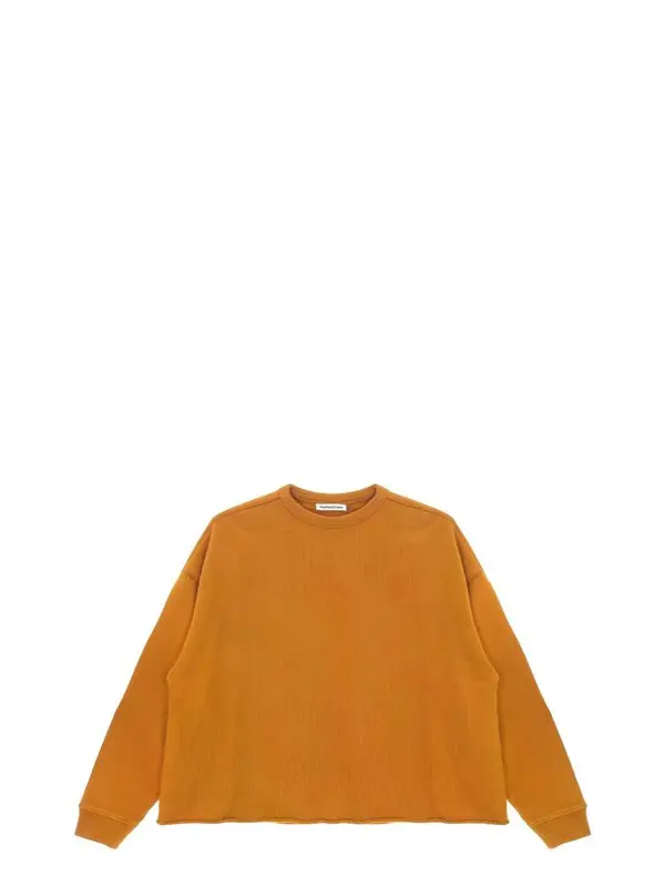 You Must Create Raw-hem Cotton Sweatshirt - Orange