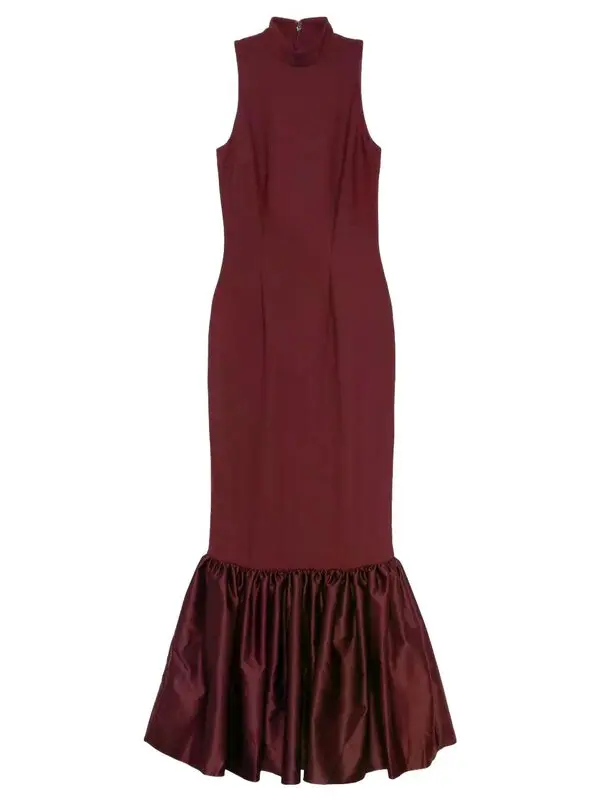 ROTATE BY BIRGER CHRISTENSEN Ruffled-hem Maxi Dress - Red