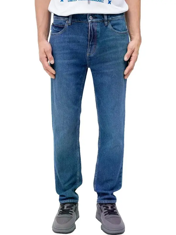 Hugo Whiskering-effect Straight Leg Jeans - Blue