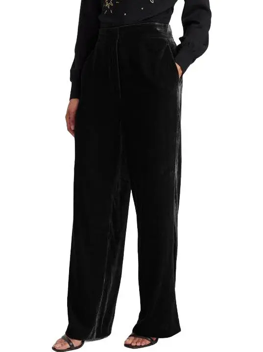 Chinti & Parker Wide-leg Velvet Trousers - Black
