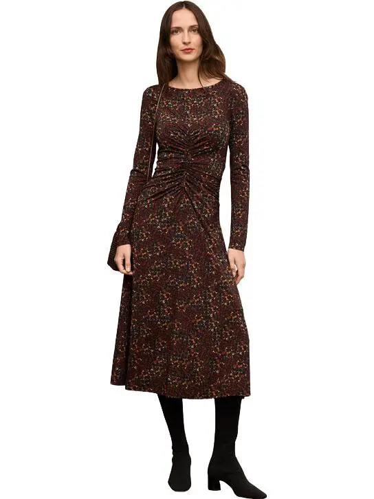 M.M.LAFLEUR Johnna Printed Jersey Ruched Dress - Autumn Floral