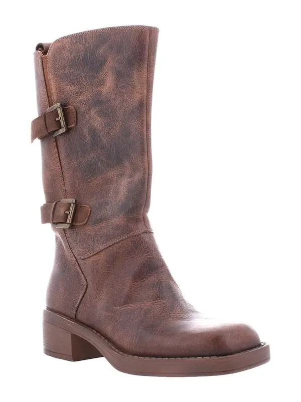 ROAN Iceberg Leather Mid-calf Boots - Tan Greenland Mixed Materials