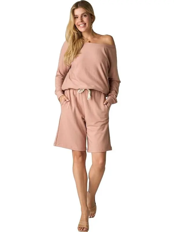 EAVOLU Baikal Eco-luxe Fleece Bermuda Short - Desert Sand