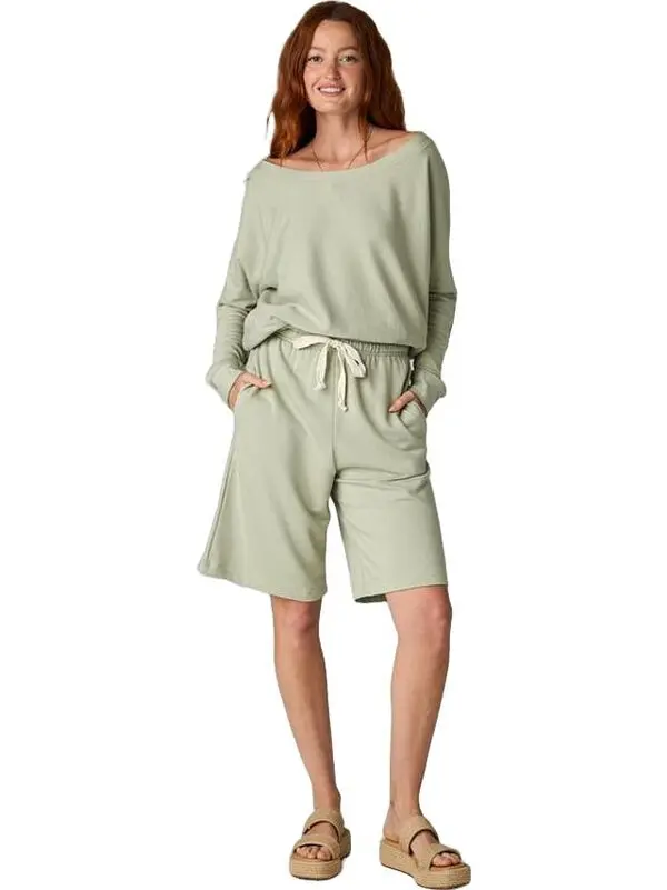EAVOLU Baikal Eco-luxe Fleece Bermuda Short - Fern