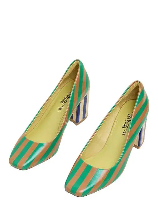 Charlotte Stone Estee Multicolor Square Toe Pumps - Kite