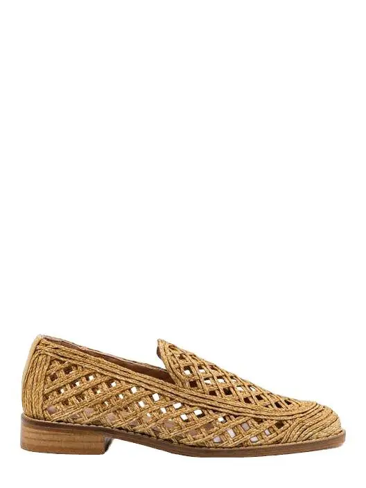 ANDREA GOMEZ Elisa Raffia Loafer - Tan