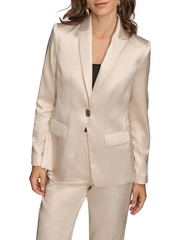 Donna Karan New York Satin One-button Blazer - Ivory