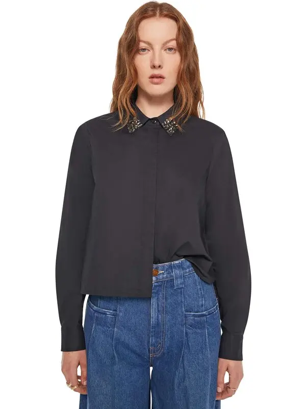 MOTHER The Honor Embellished Shirt - Black