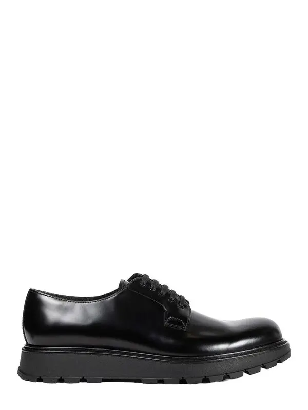 Prada Lace-up In Spazzolato Rois - Black