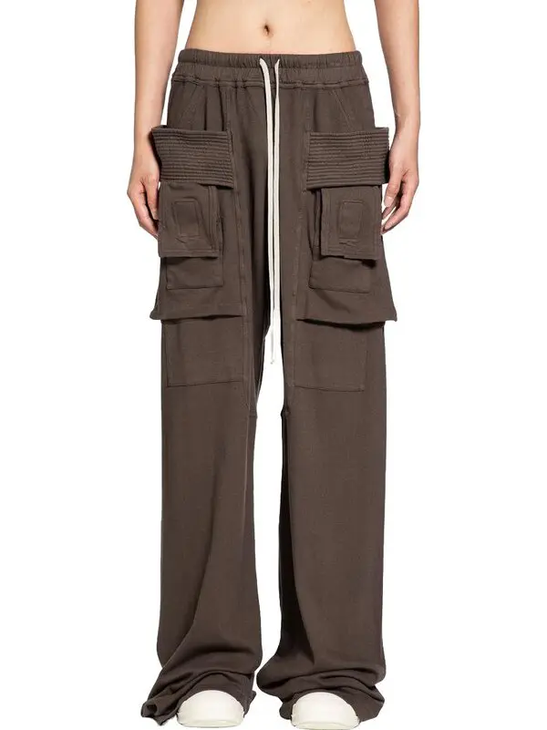 Rick Owens Creatch Wide Cargo Drawstring Trousers - Brown