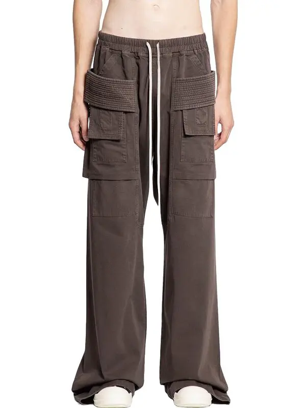 Rick Owens Creatch Wide Cargo Drawstring Trousers - Brown