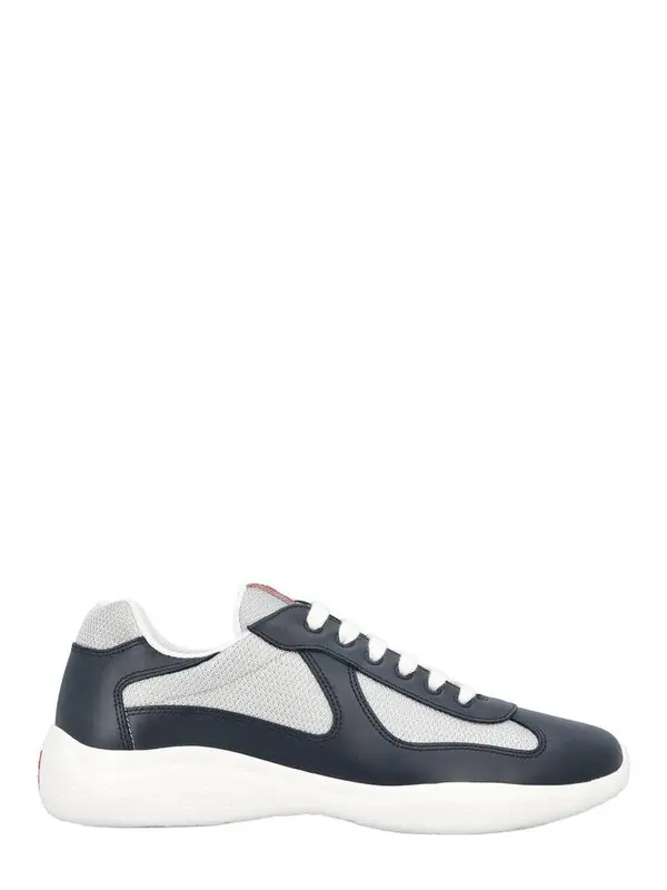 Prada America's Cup Nappa Leather Sneakers - Baltic+silver