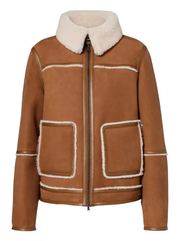 Bogner Pelina Down-paneled Shearling-trimmed Suede Jacket - Brown