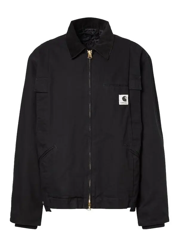 Sacai X Carhartt Corduroy-trimmed Canvas Jacket - Black