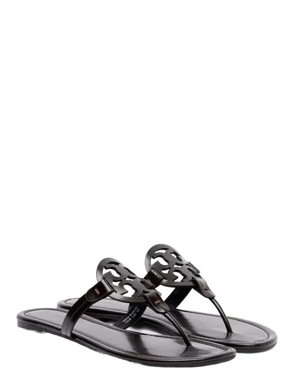 Tory Burch Miller Leather Thong Sandals - Black