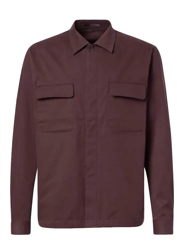 Sunspel Cotton And Cashmere Overshirt - Brown