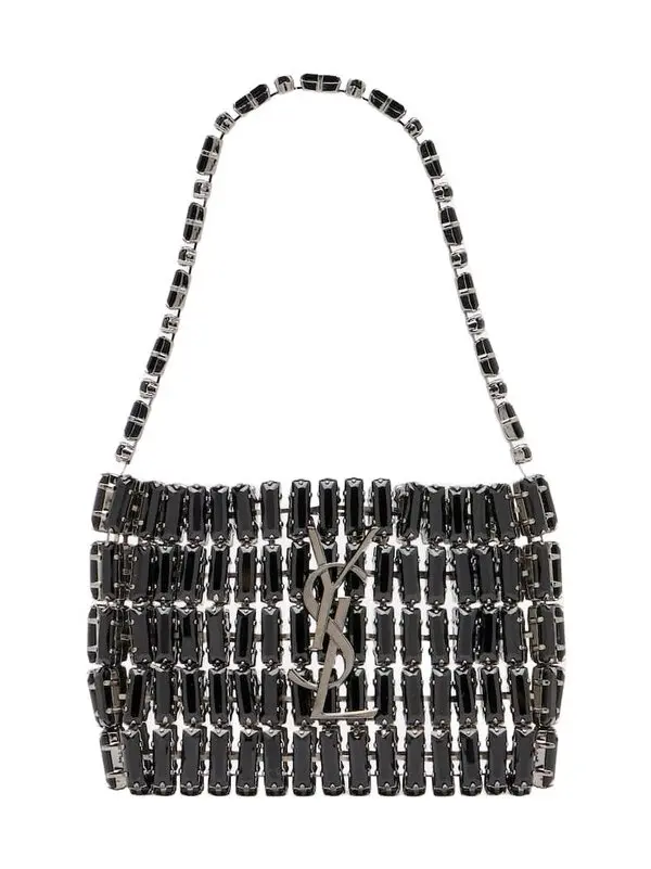 Saint Laurent Cassandre Micro Embellished Shoulder Bag - Metallic