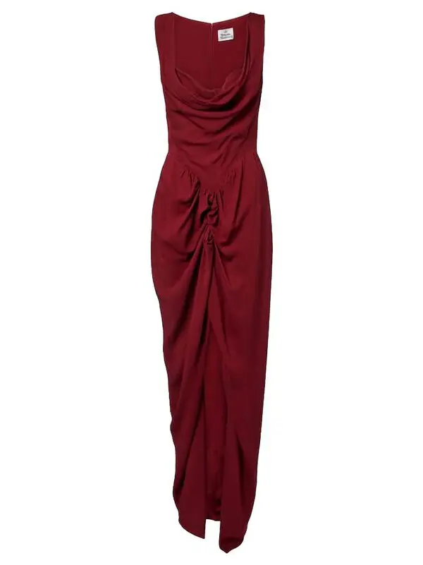 VIVIENNE WESTWOOD Panther Draped Crêpe Gown - Burgundy