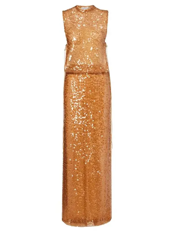 Christopher Esber Illuminate Sequined Tulle Gown - Yellow