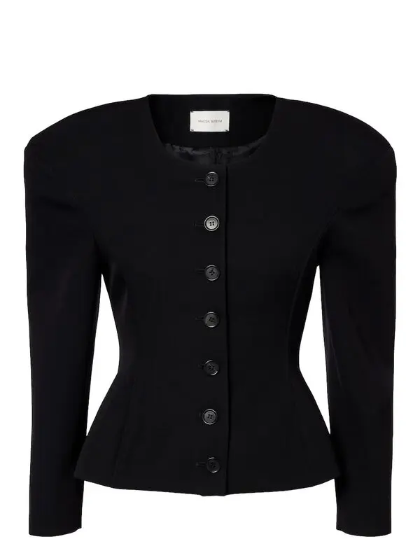 Magda Butrym Peplum Wool Cardigan - Black