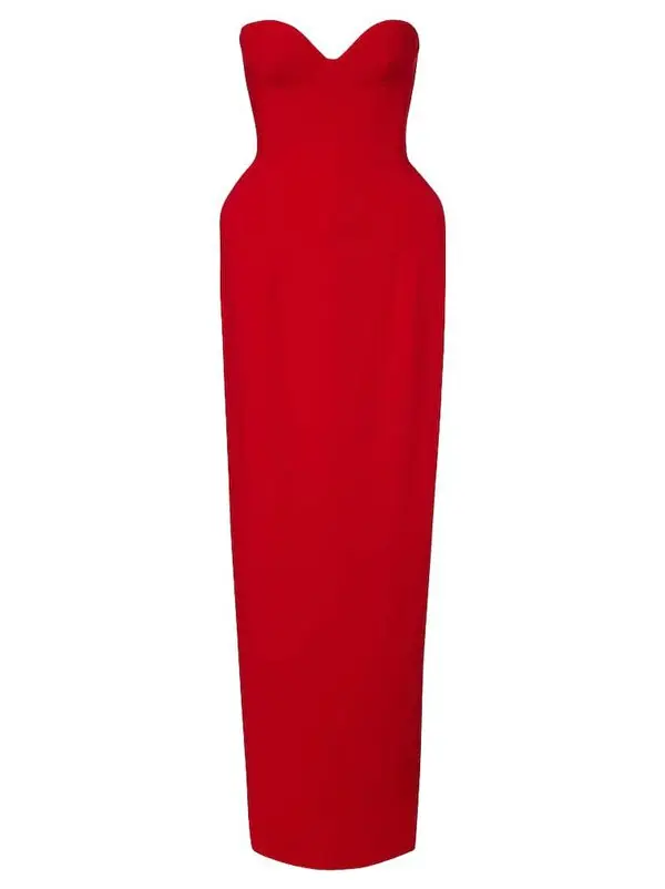 Magda Butrym Wool-blend Bustier Gown - Red