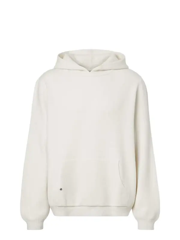 GOD'S TRUE CASHMERE Cashmere Hoodie With Amethyst Detailing - White