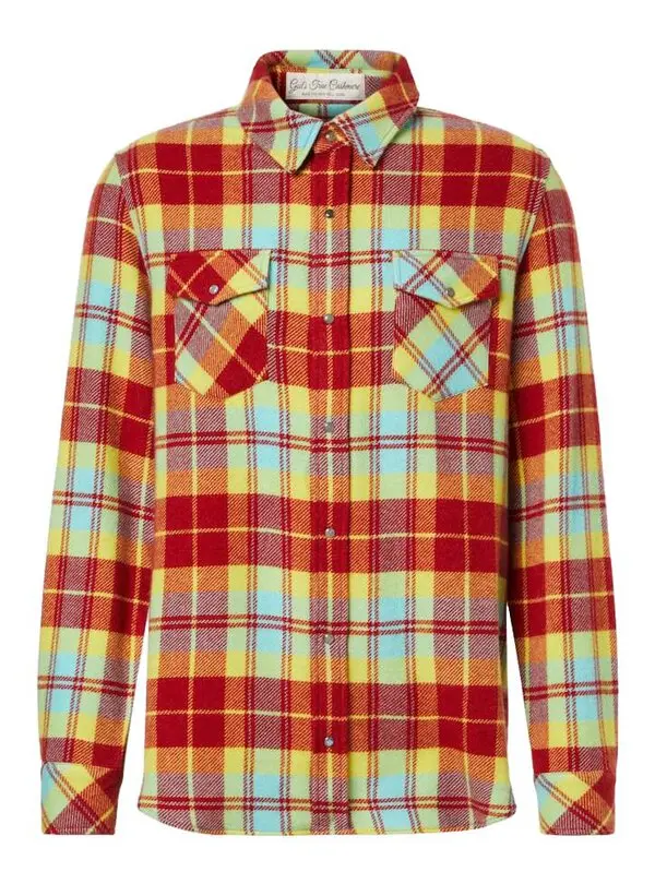 GOD'S TRUE CASHMERE Plaid Cashmere Shirt With Labradorite - Multicoloured