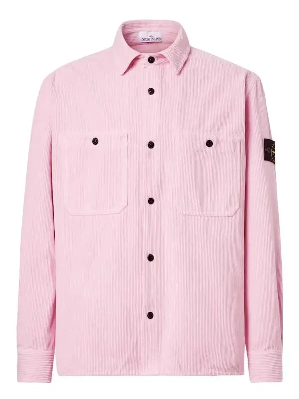 Stone Island Compass Cotton Corduroy Overshirt - Pink