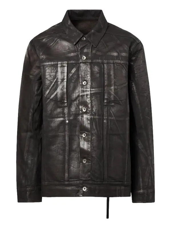 Rick Owens Coated Denim Jacket - Black