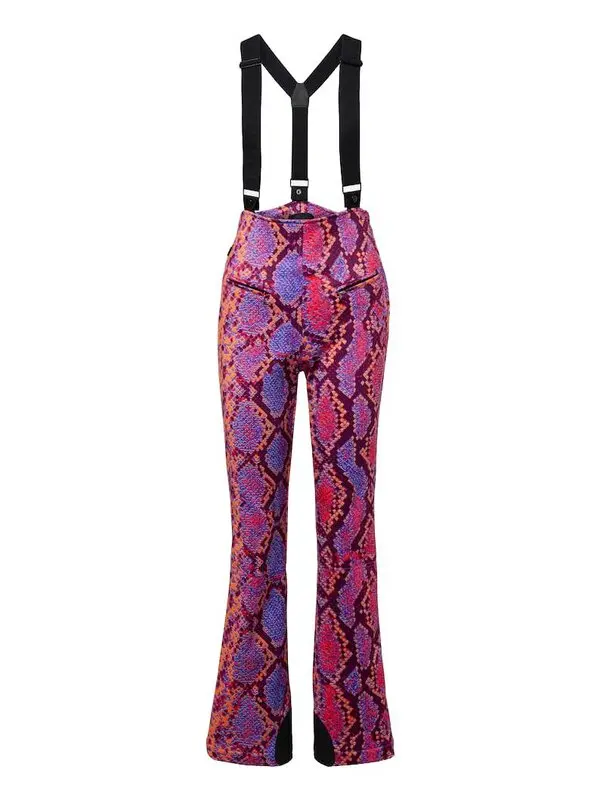 Goldbergh Elena Snake-effect Ski Salopettes - Pink