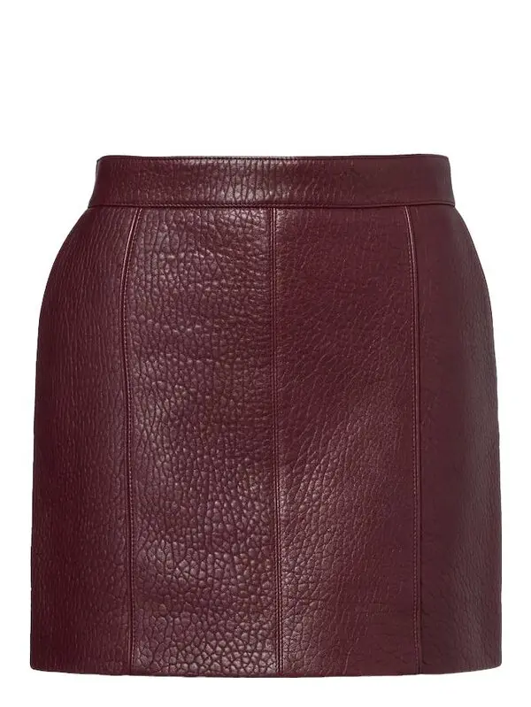 Chloé Leather Miniskirt - Burgundy