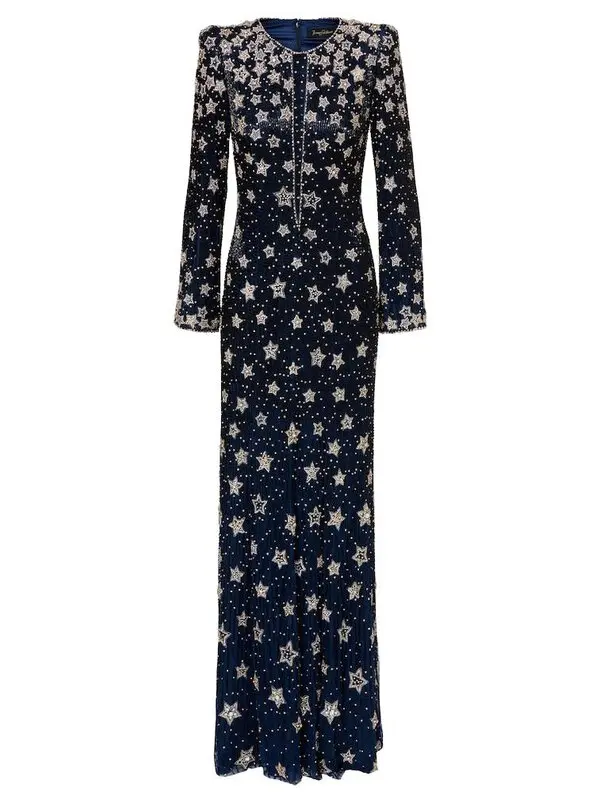 Jenny Packham Madrigal Embellished Gown - Blue