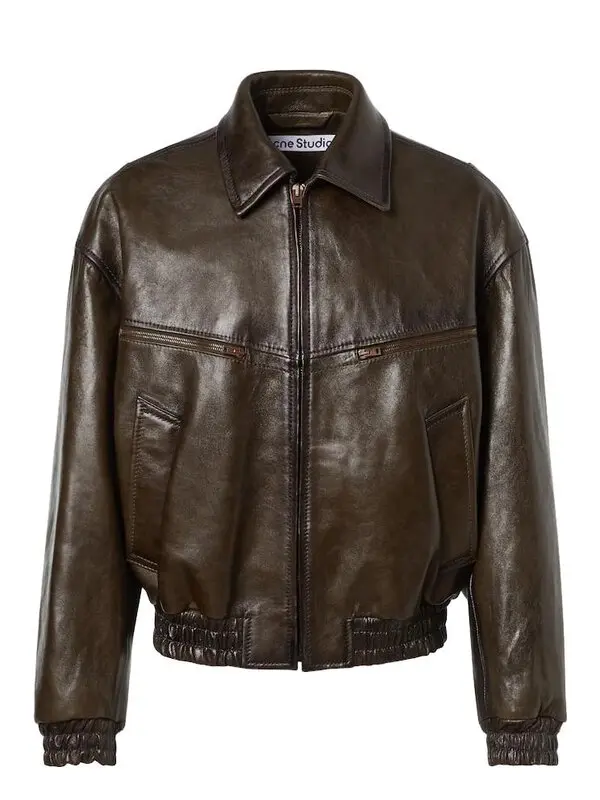 Acne Studios Leather Blouson Jacket - Brown