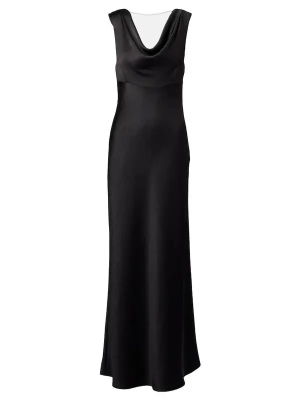 Vince Draped Maxi Dress - Black