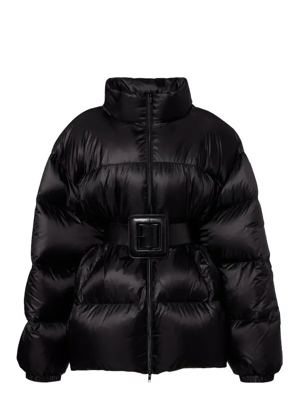 Balenciaga Hourglass Belted Down Jacket - Black