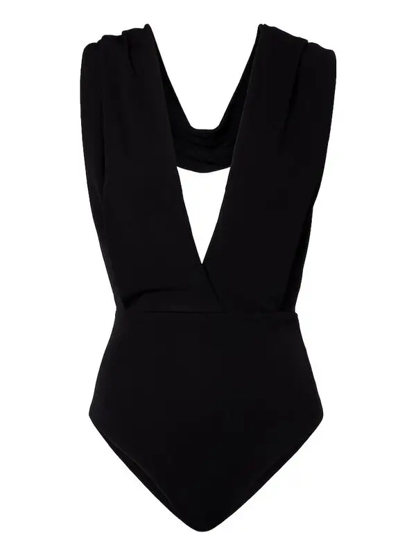 Balmain Hooded Jersey Bodysuit - Black