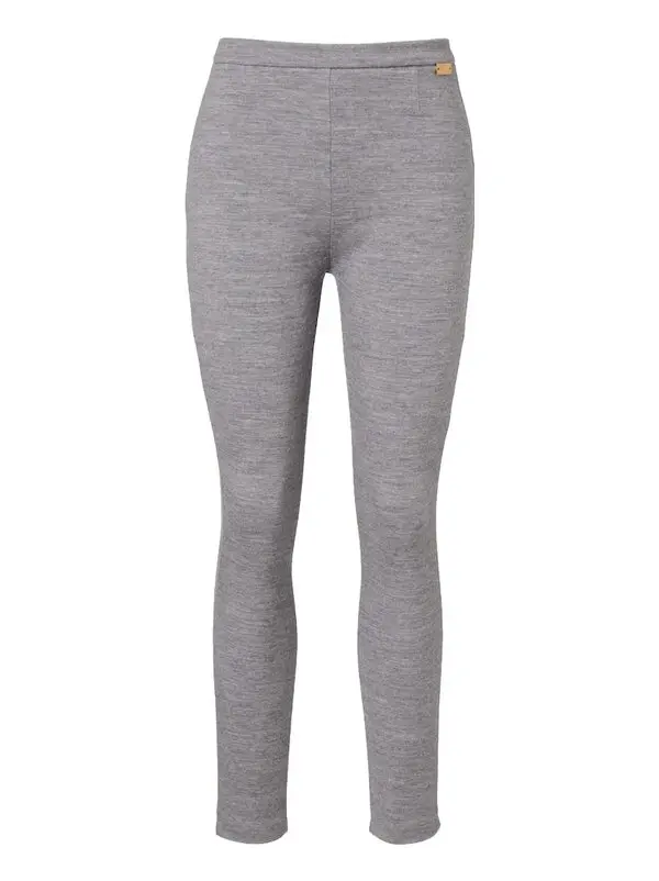 Balmain Wool And Cotton-blend Leggings - Grey