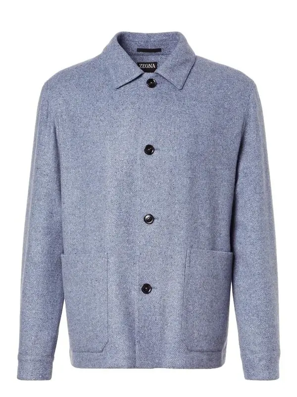 Zegna Cashmere And Silk Overshirt - Blue