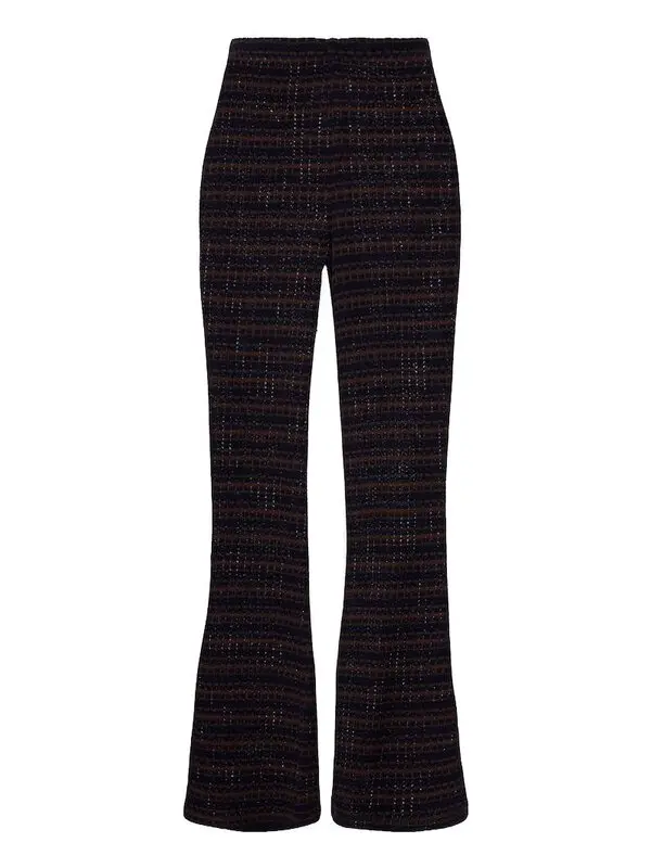 Veronica Beard Yadira Kick Knitted Flared Pants - Blue