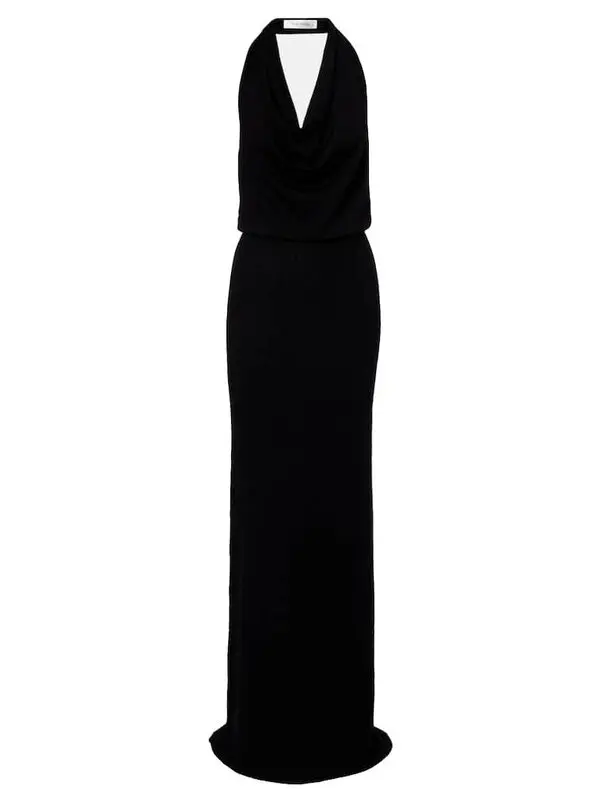AYA MUSE Iro Halterneck Open-back Maxi Dress - Black