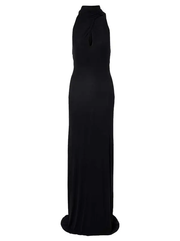 AYA MUSE Sele Cutout Halterneck Gown - Black