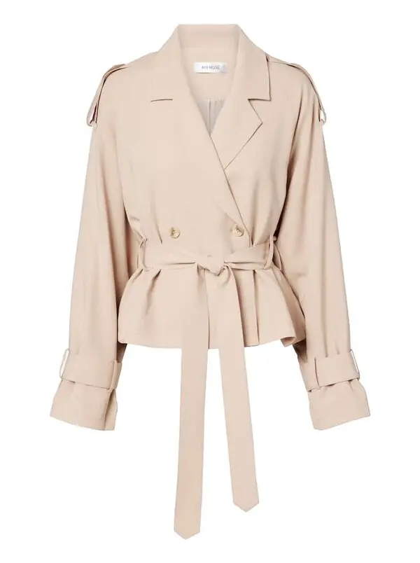 AYA MUSE Soli Belted Double-breasted Trench Coat - Beige