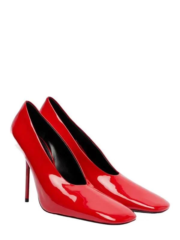Victoria Beckham 100 Glossy Patent Leather Pumps - Red