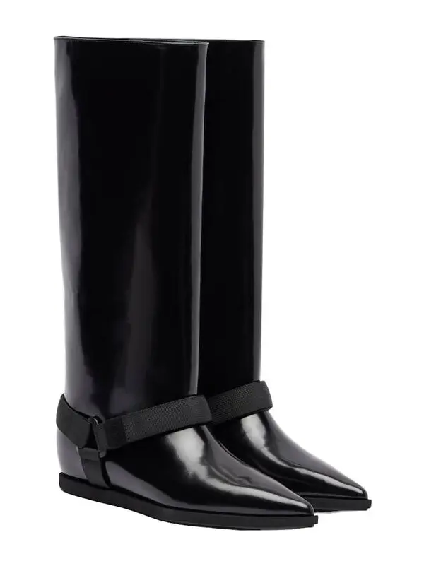 Sacai - Leather Knee-High Boots